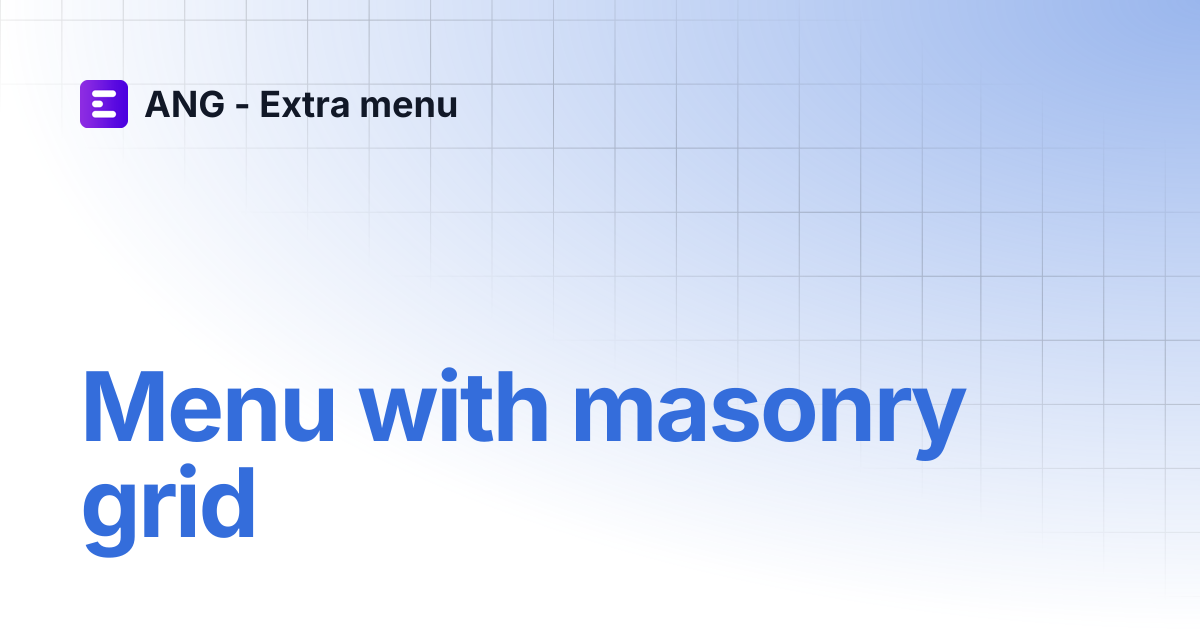 Menu with masonry grid | ANG - Extra menu